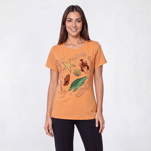 Click here for Womens New York Laundry Short Sleeve Coastal Round... prices
